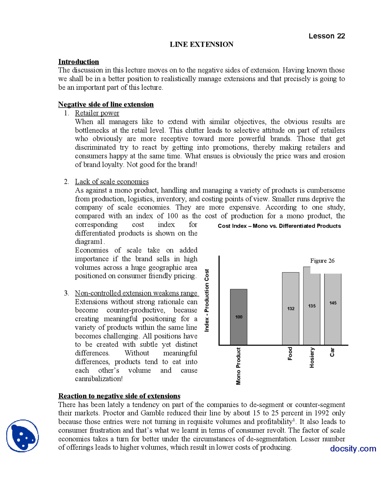 Line Extension Brand Management Lecture Handout Docsity