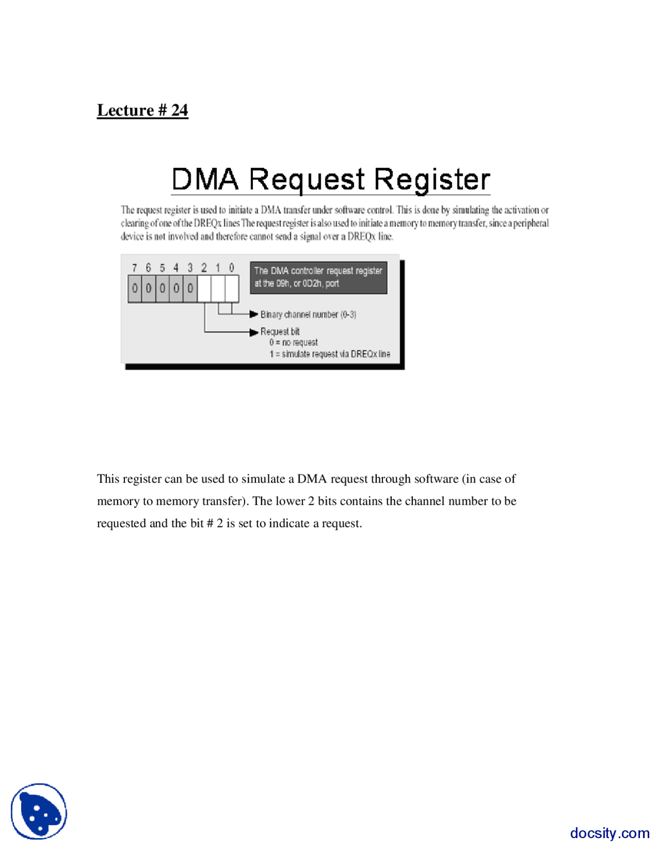 Dma Request Register System Programming Lecture Notes Docsity