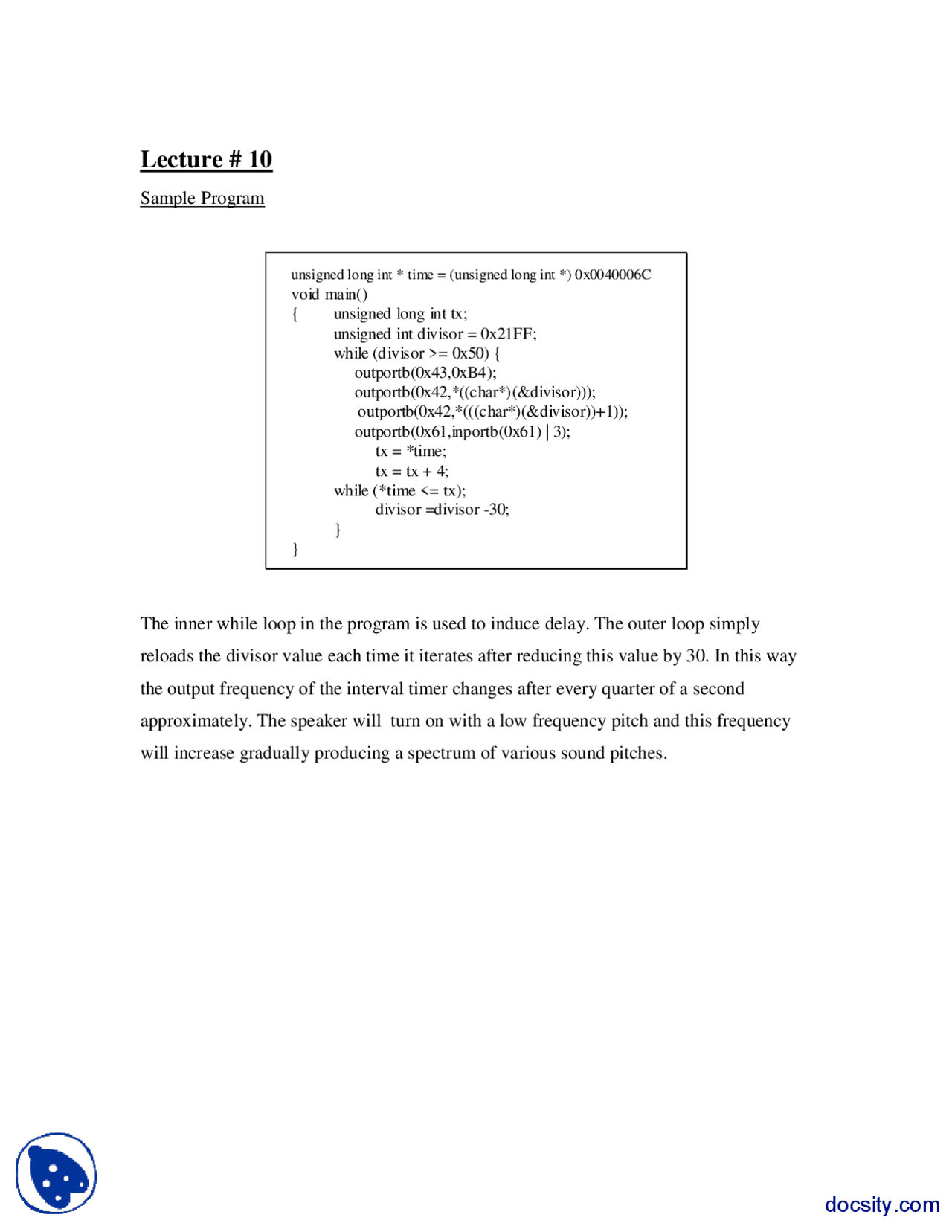 Sample Programs System Programming Lecture Notes Docsity