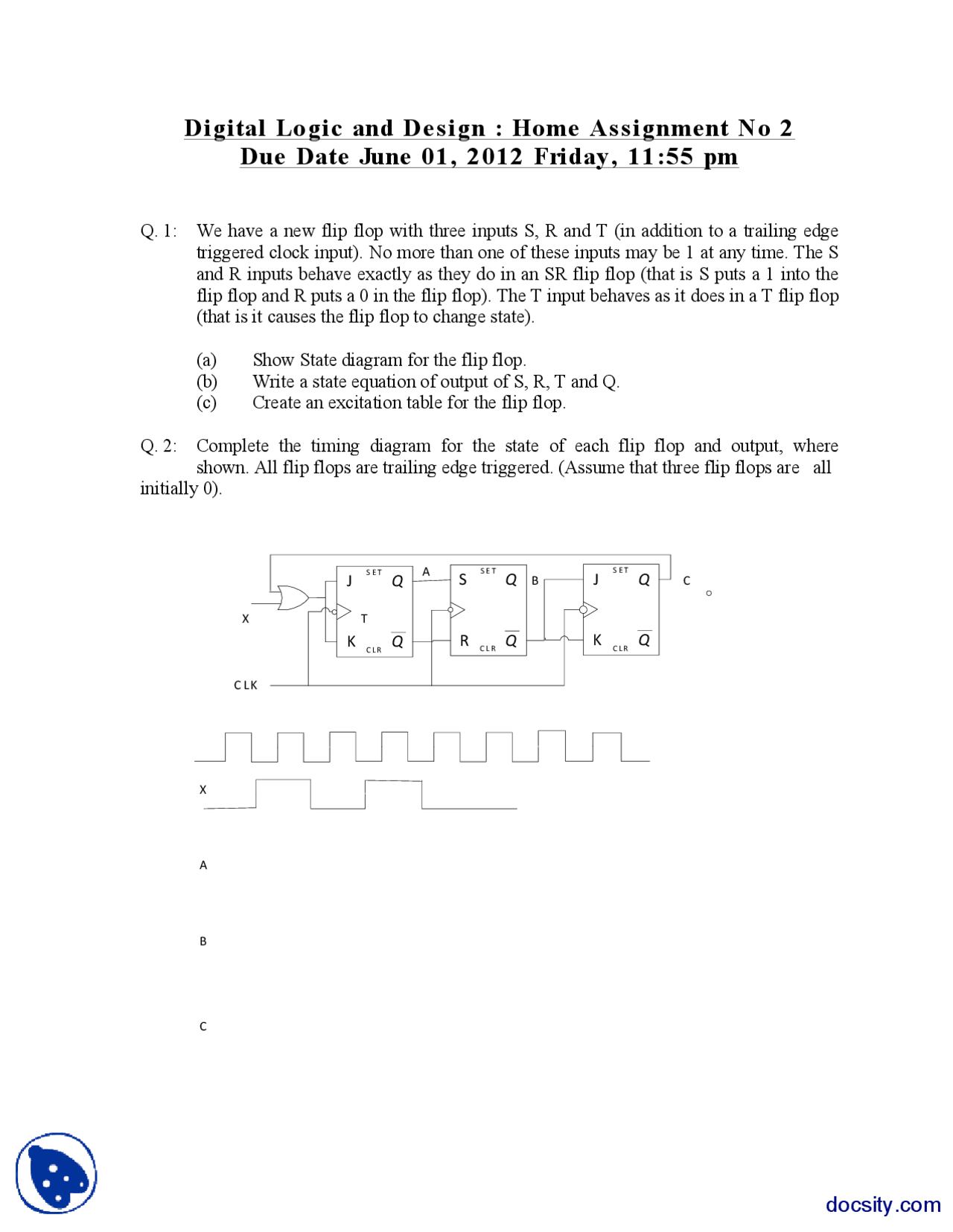 JK Flip Flops Timing Diagram and New Flip Flop State Table and Diagram ...