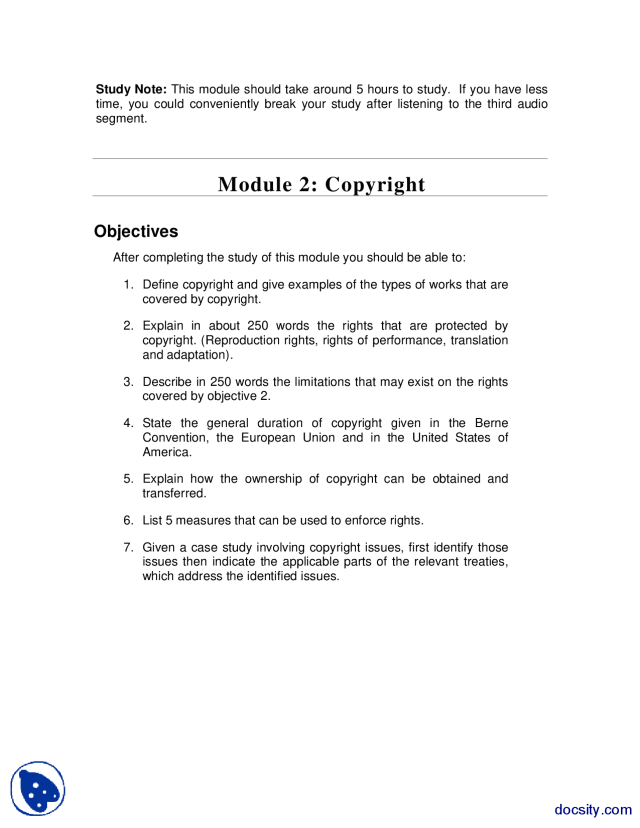 Copyright-Intellectual Property-Handout | Exercises Intellectual ...