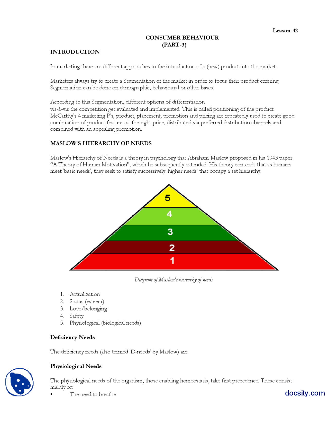 Consumer Behaviour Part3 Marketing Managment Lecture Handout Docsity