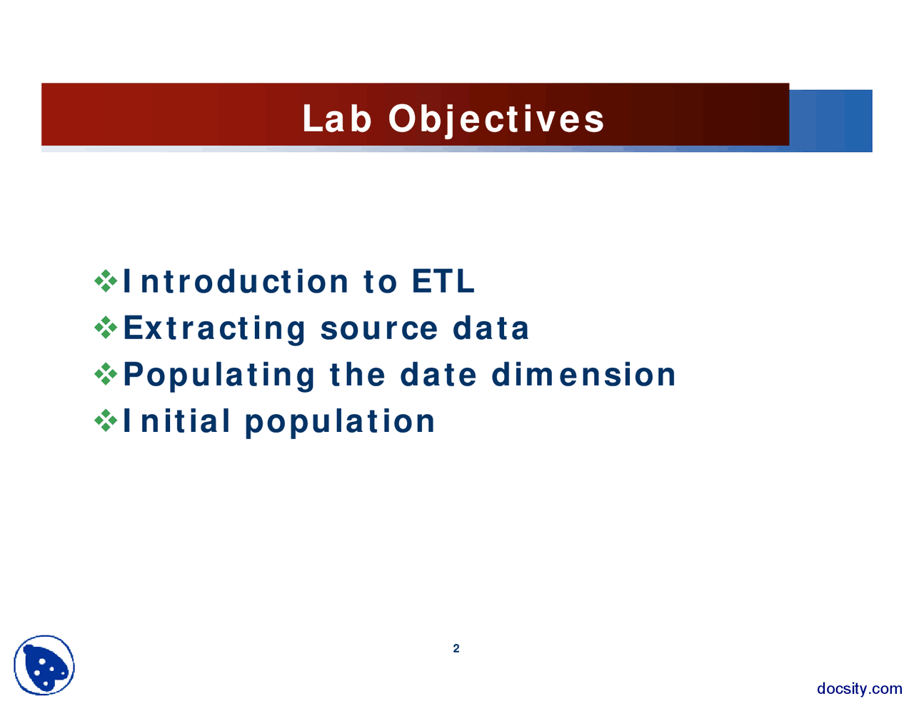 Extracting Source Data Data Warehouse Lab Mannual Docsity