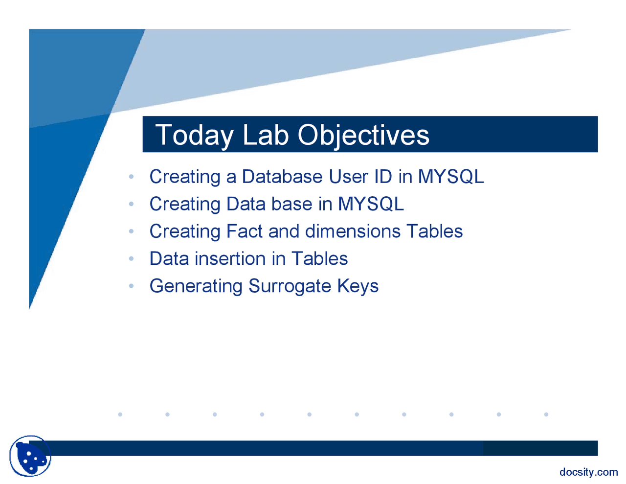 Creating Databases Data Warehouse Lab Mannual Docsity