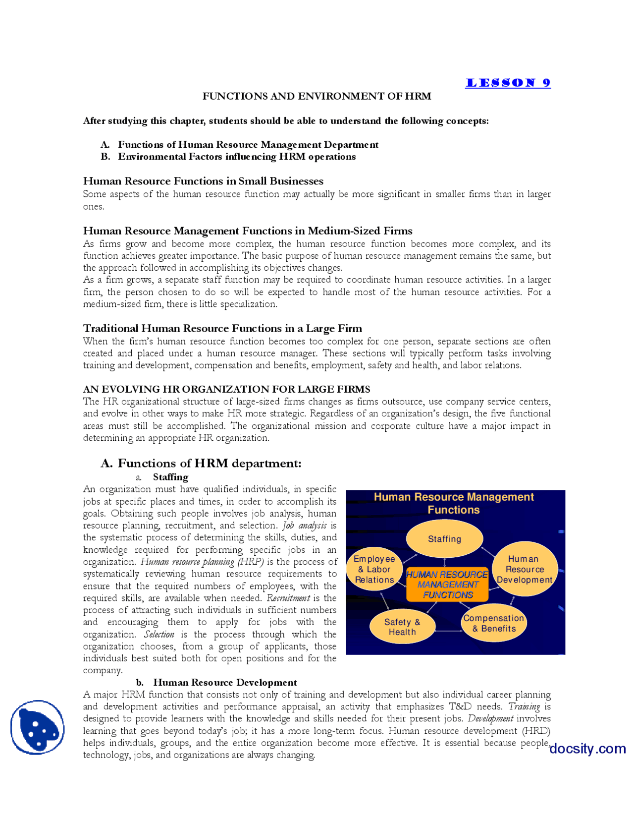 Function And Enviorment Of Hrm Human Resource Managment Lecture Handout
