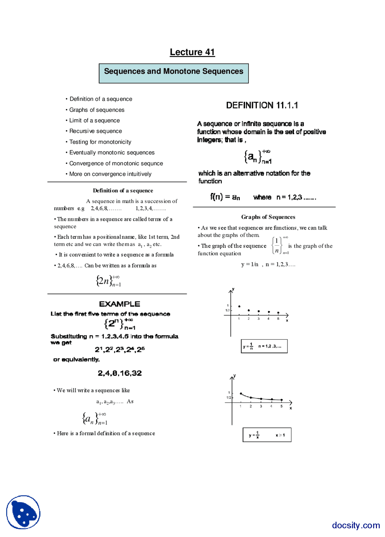 Sequences and Monotone Sequences: Definition, Graphs, Limits, and ...