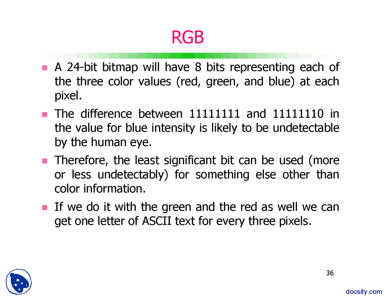 Steganography Part 2 Computer Network Security Lecture Slides Docsity