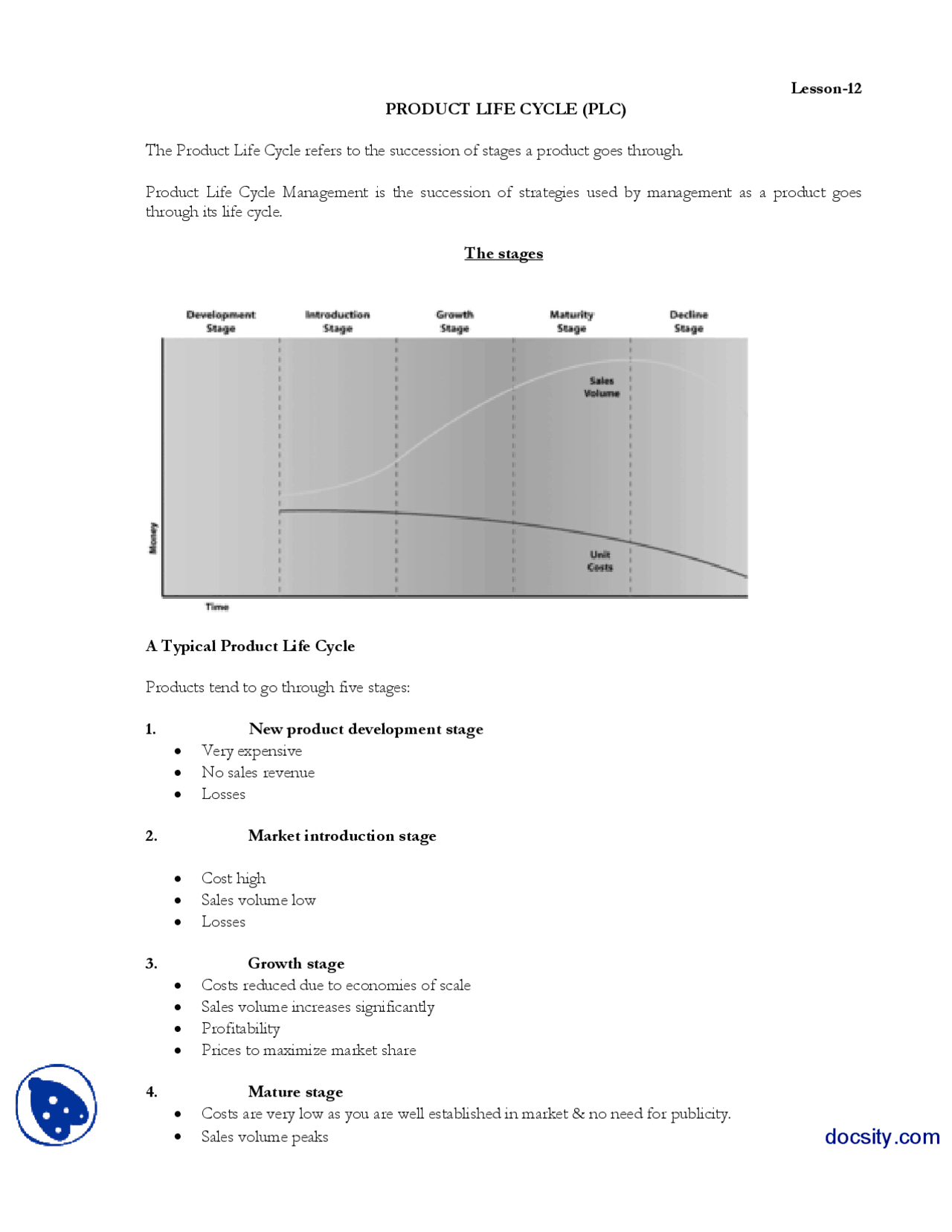 Product Life Cycle Marketing Managment Lecture Handout Exercises
