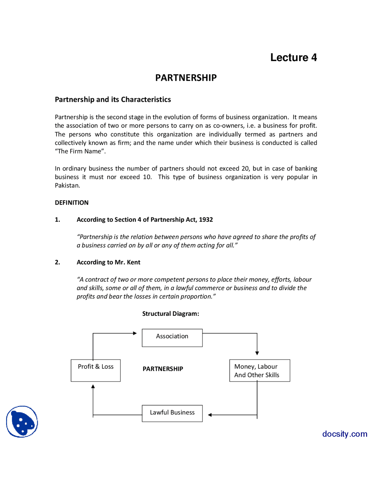 Partnership Introduction To Business Lecture Handout Exercises