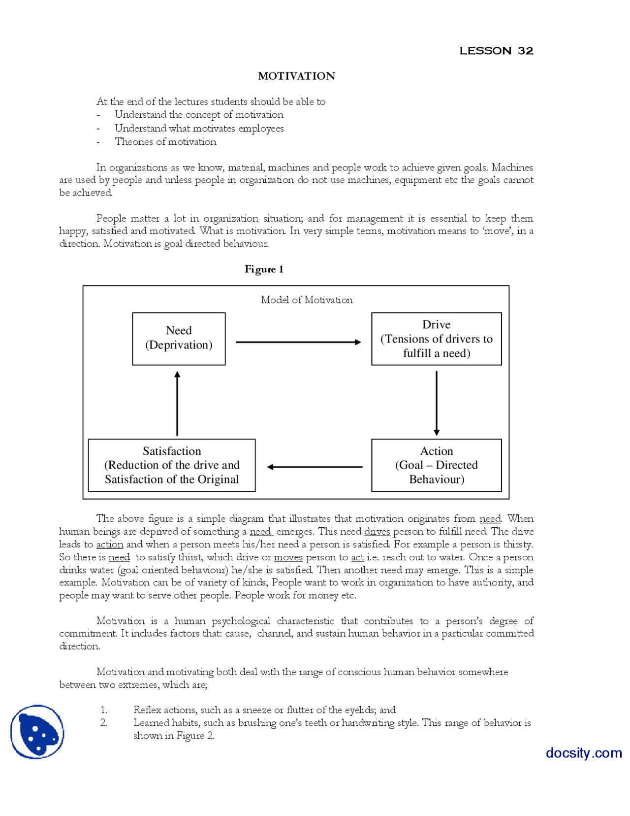 Motivation Introduction To Public Administration Lecture Handout Docsity