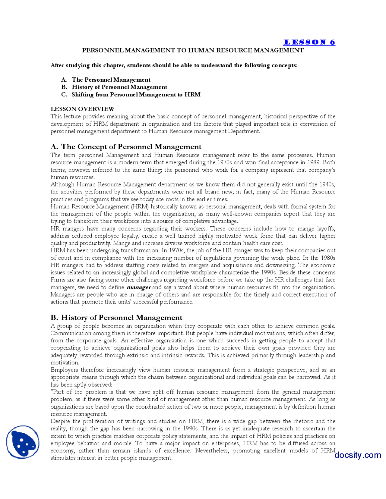 Personal Management to Human Management-Human Resource Managment ...