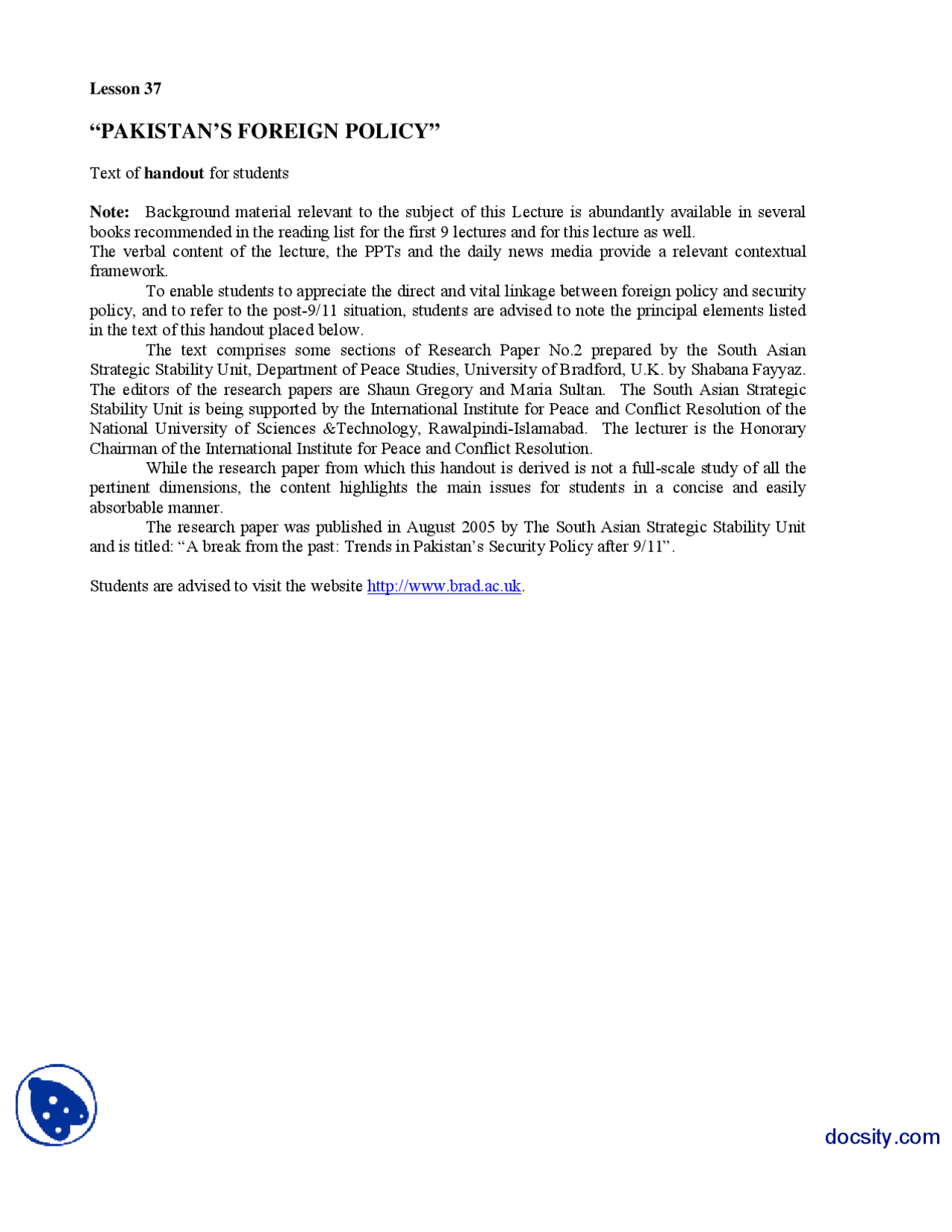Foriegn Policy Globalization Of Media Lecture Handout Docsity