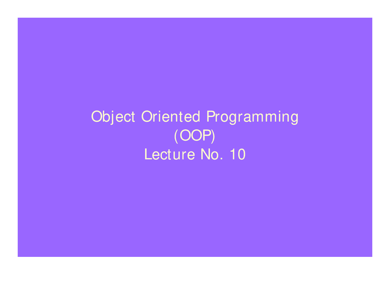 This Pointer Object Oriented Programming Lecture Slides Docsity 1608