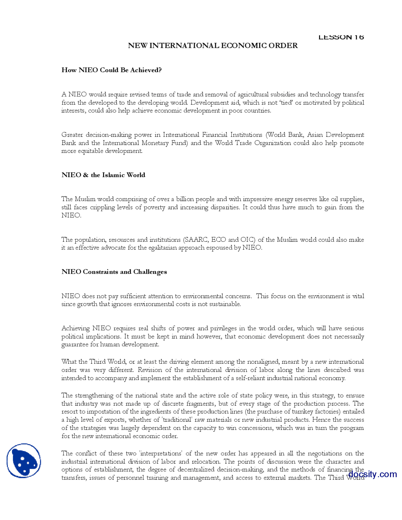 New International Economic Order Part 2-International Relations-Lecture ...