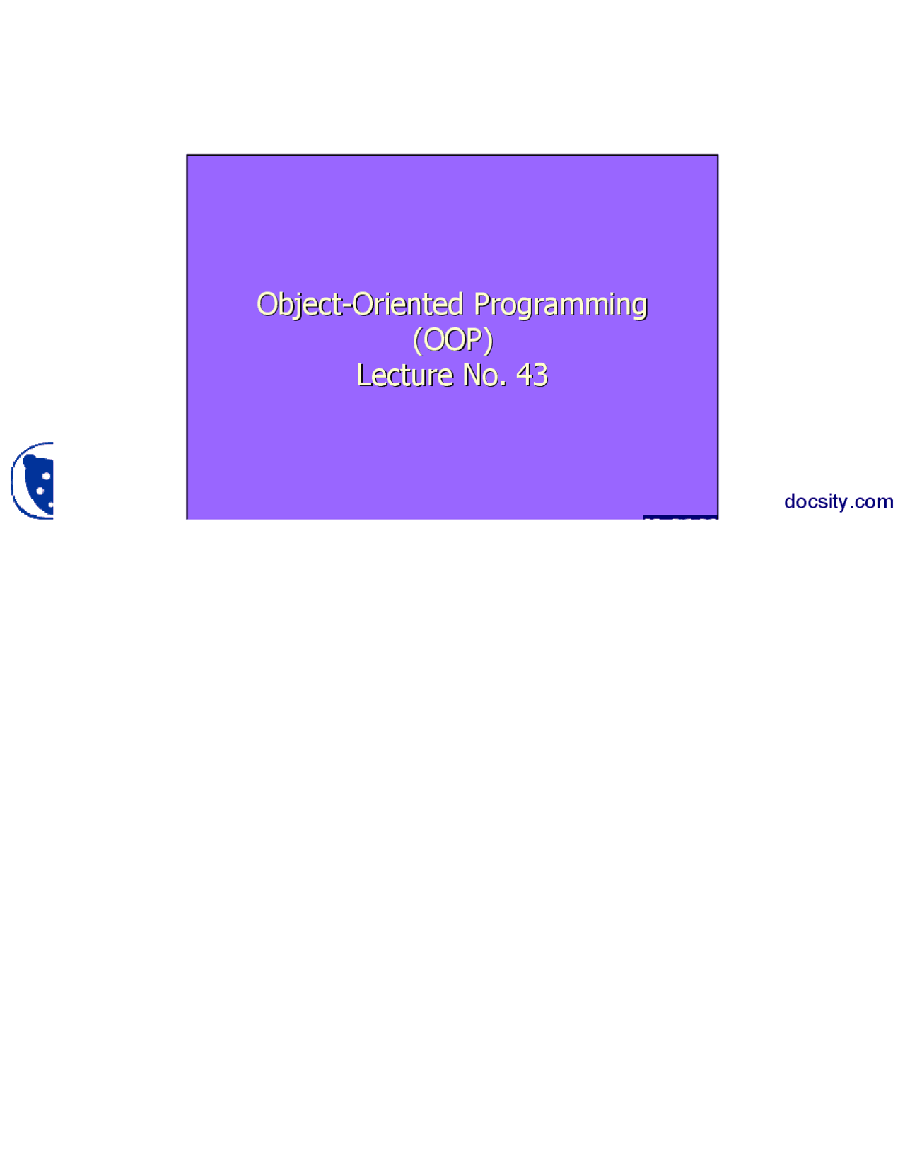 Abnormal Termination-Object Oriented Programming-Lecture Slides - Docsity