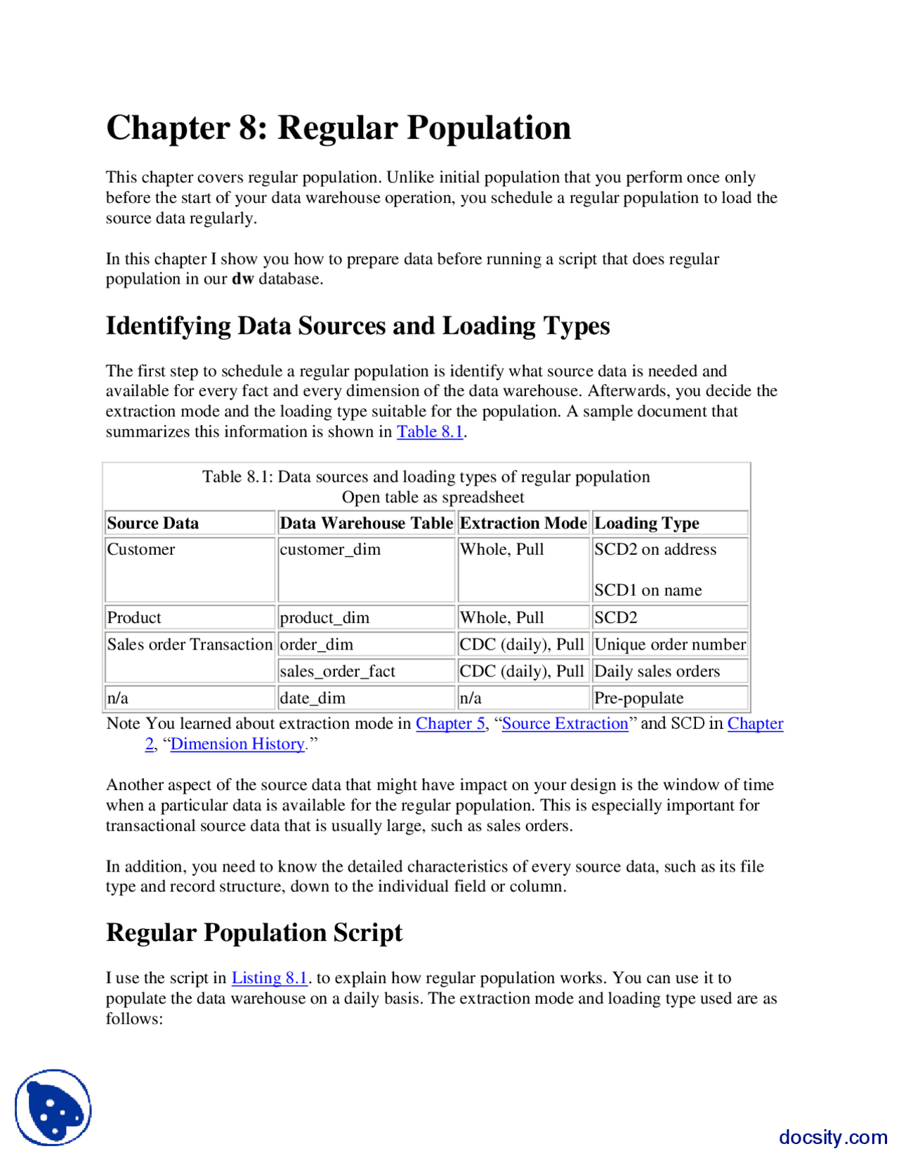 Regular Population Part 2 Data Warehouse Lab Mannual Docsity