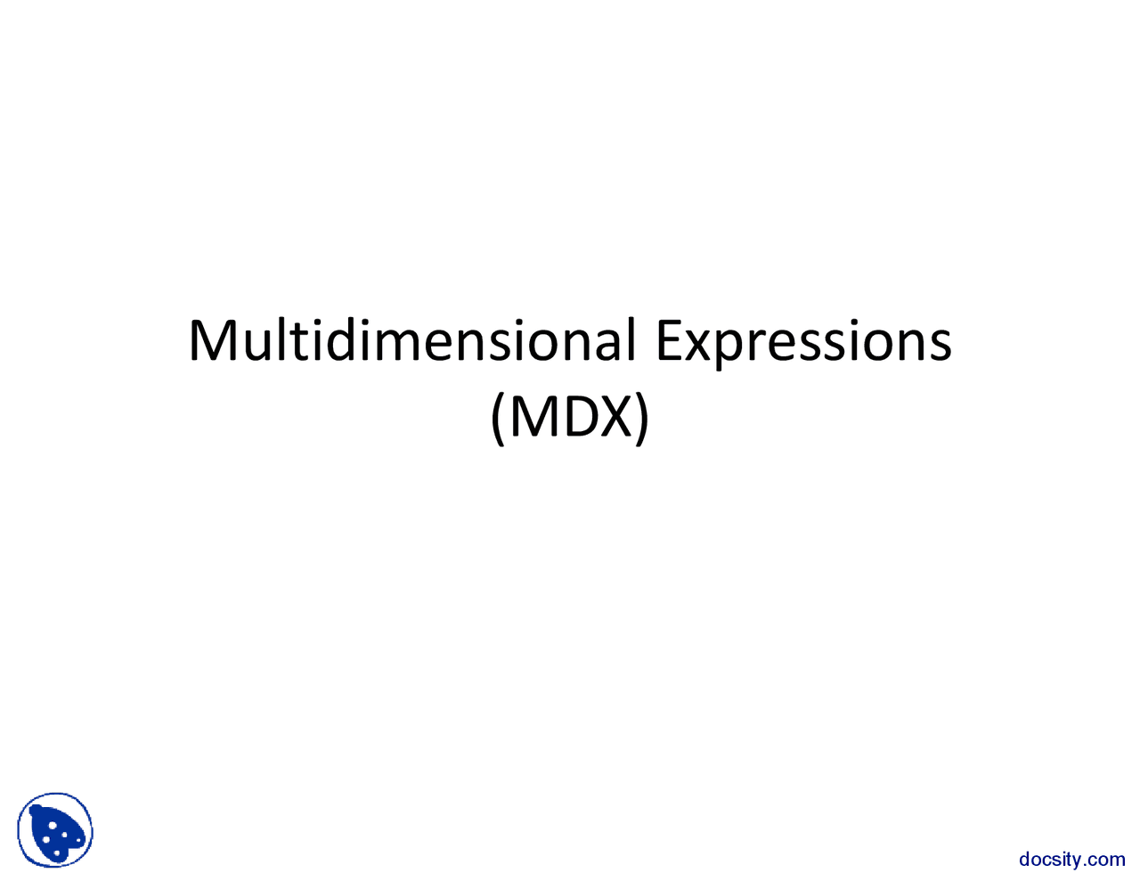 Multidimensional Expressions-Data Warehouse-Lecture Slides - Docsity