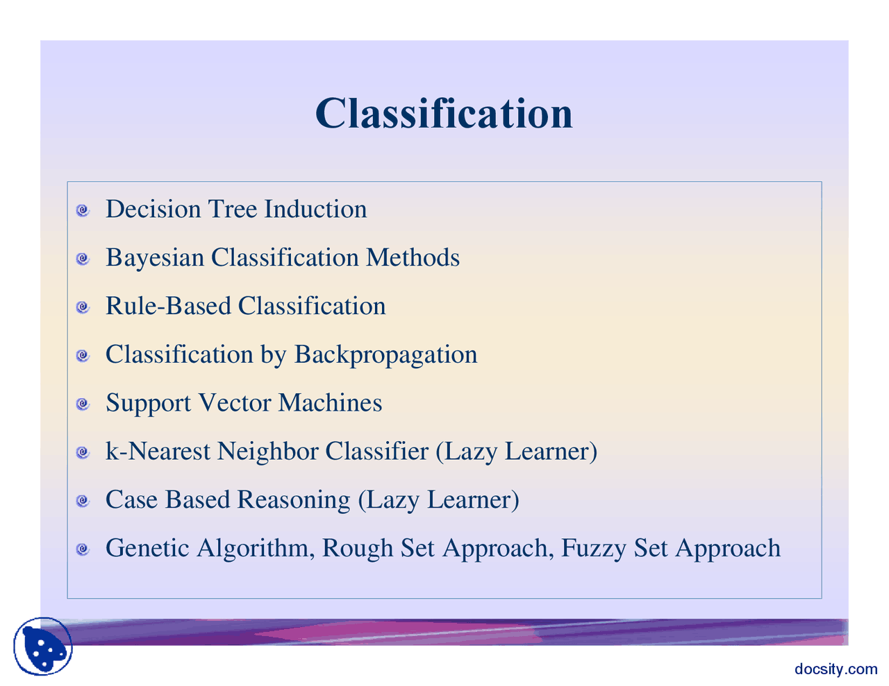 Decision Tree Part 1-Data Warehouse-Lecture Slides - Docsity