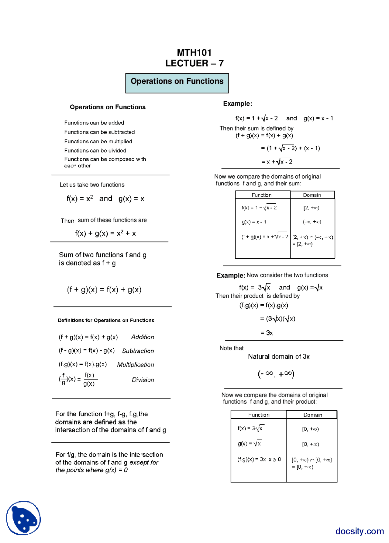 function gen math examples