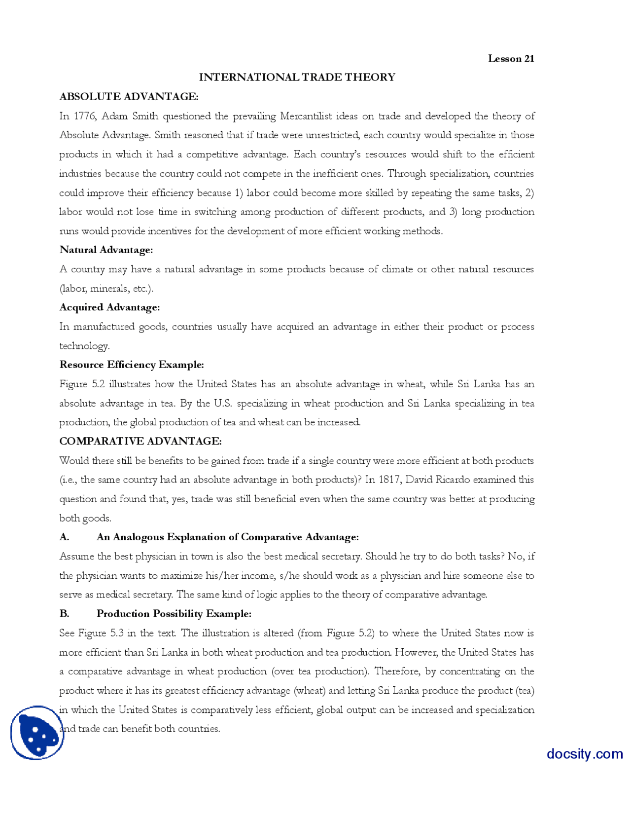 International Trade Theory Lesson 21-International Business-Lecture ...