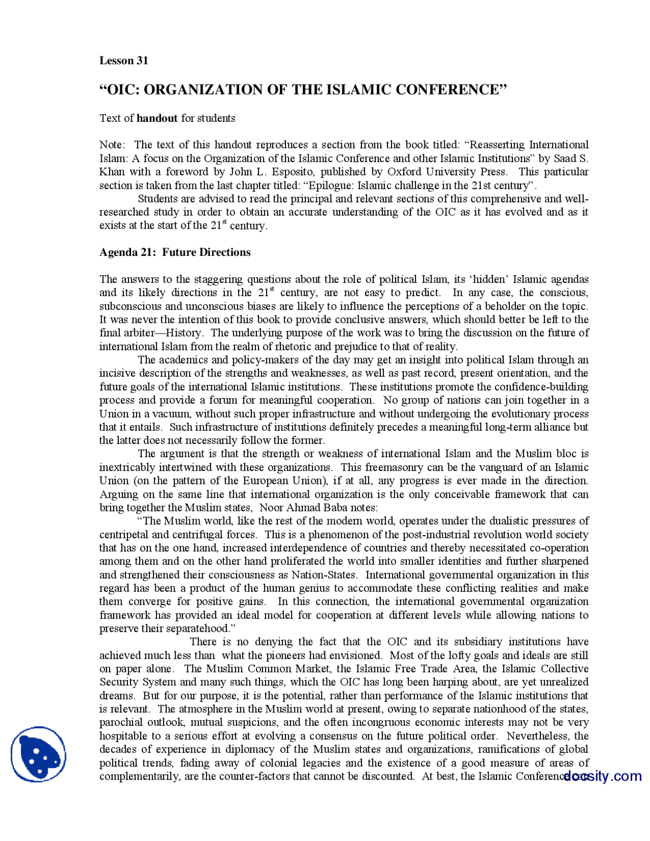 Oic Globalization Of Media Lecture Handout Docsity