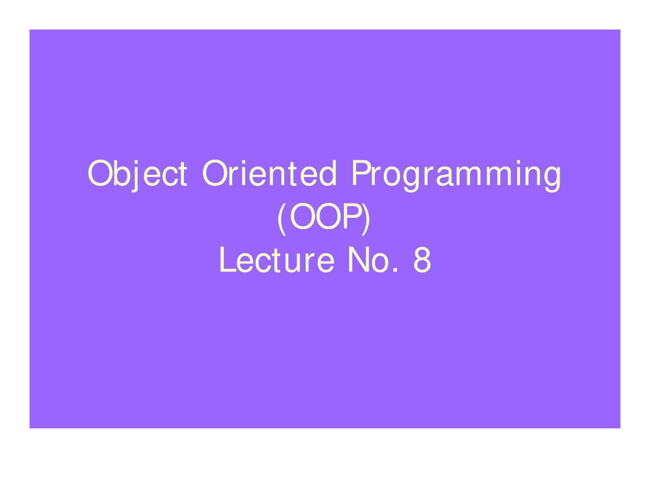 Member Functions Object Oriented Programming Lecture Slides Docsity
