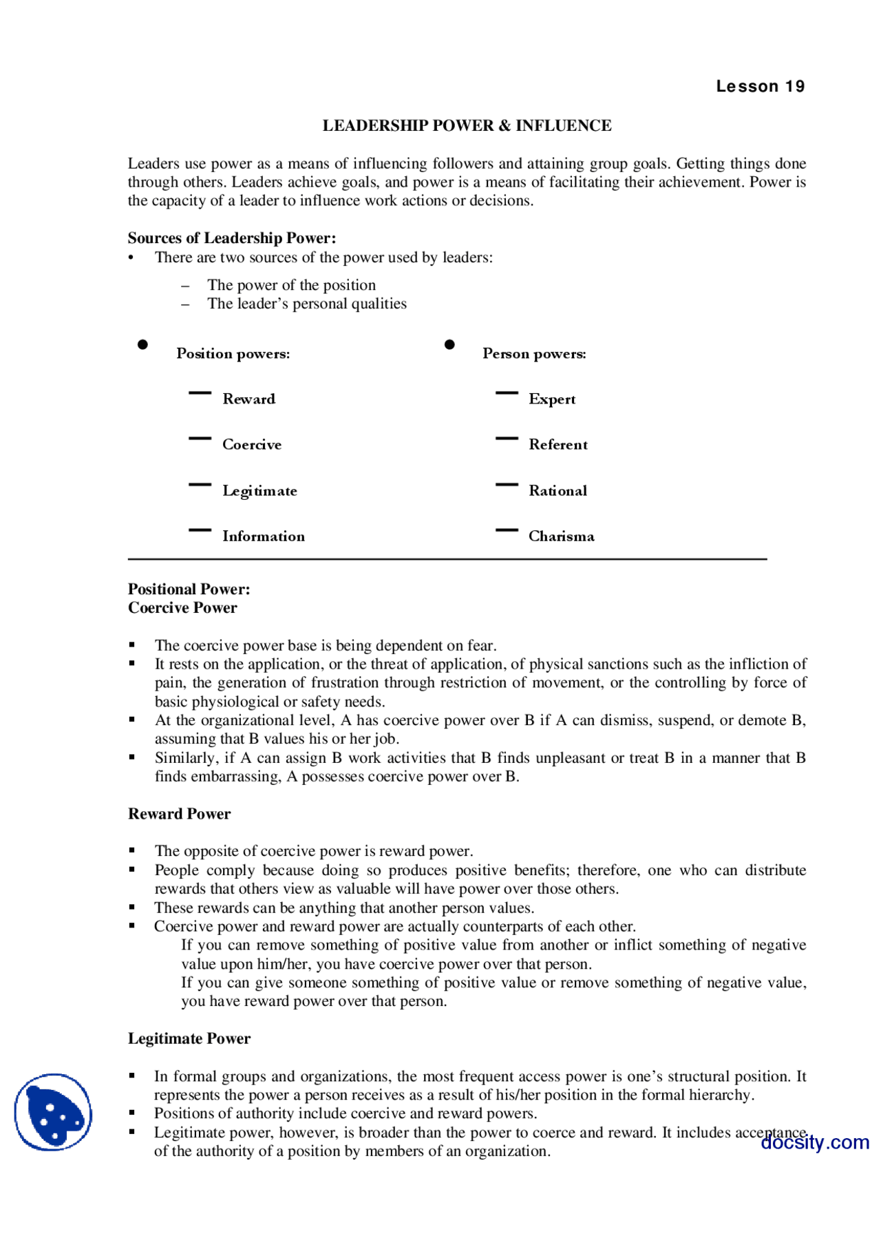 Leadership Power and Influence-Leadership and Team Managment-Lecture ...