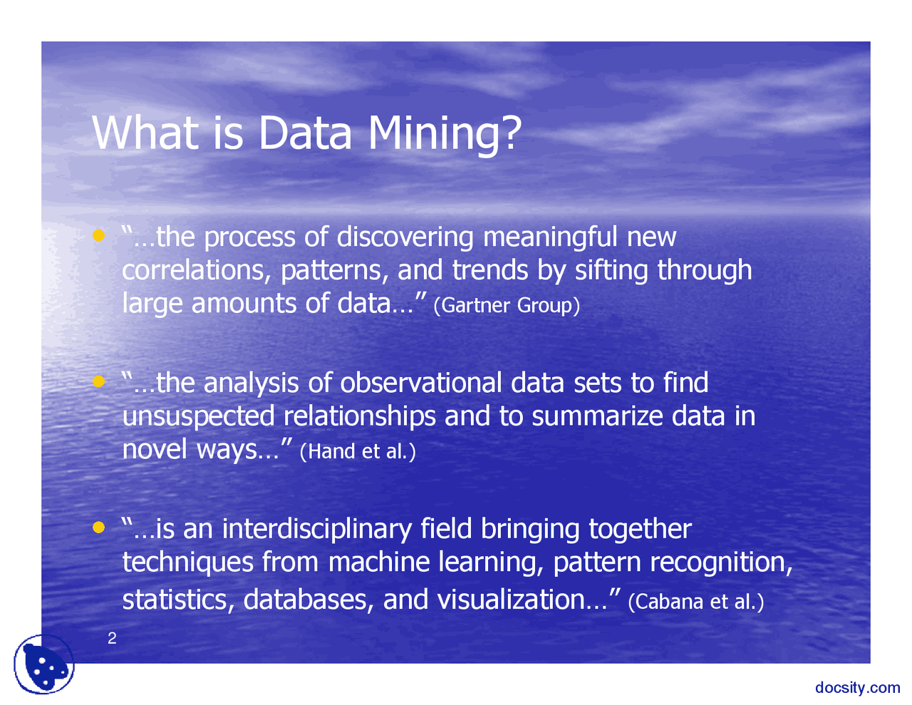 What is Data Mining-Data Warehouse-Lecture Slides - Docsity