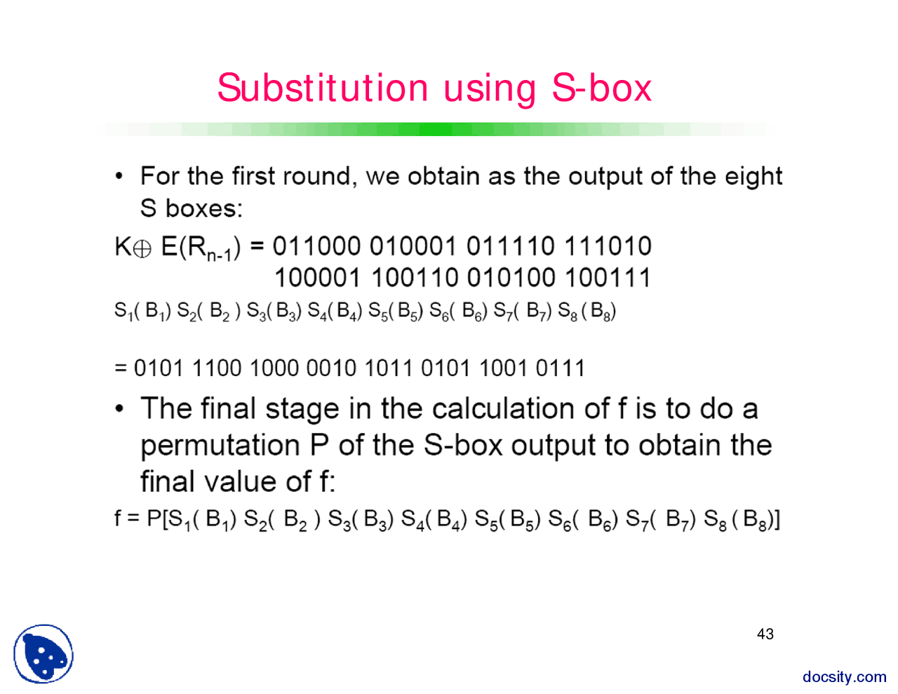 Conventional Encryption and DES Part 3-Computer Network Security-Lecture Slides | Slides ...