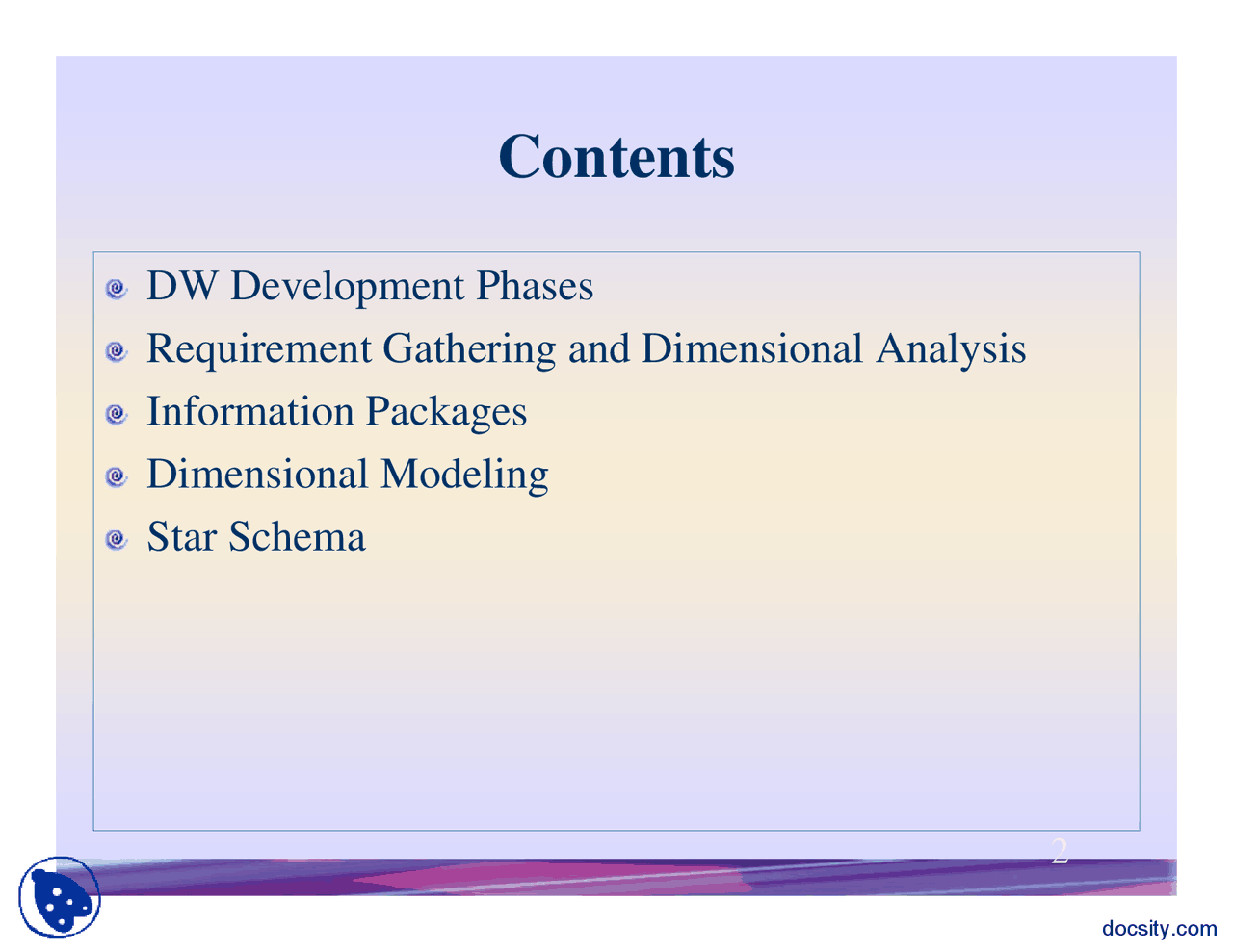 Dimensional Modeling Part 2-Data Warehouse-Lecture Slides - Docsity