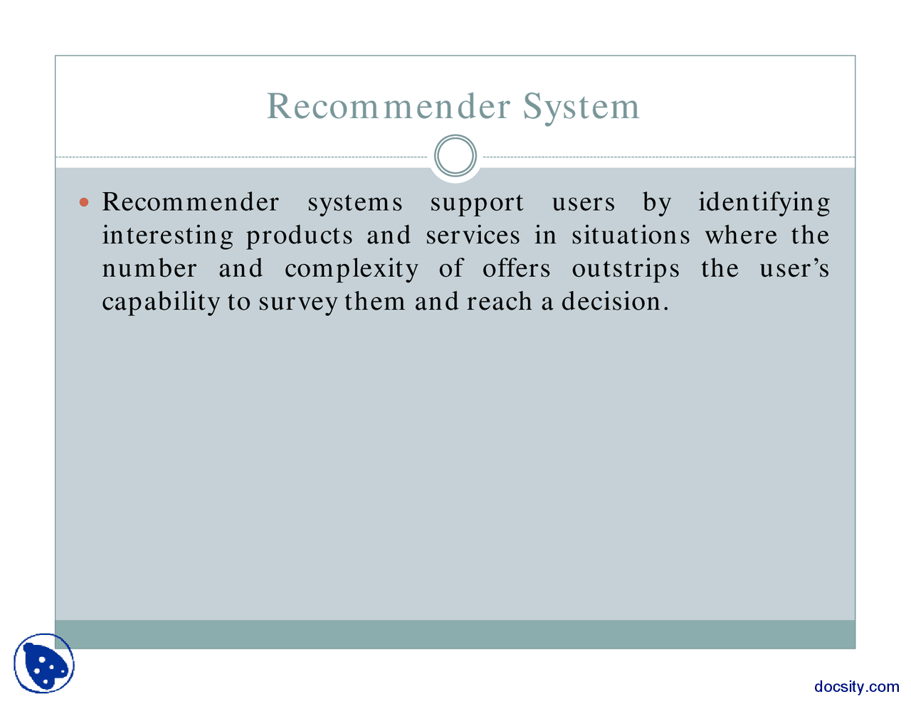 Recommender System-E Commerce-Lecture Slides - Docsity