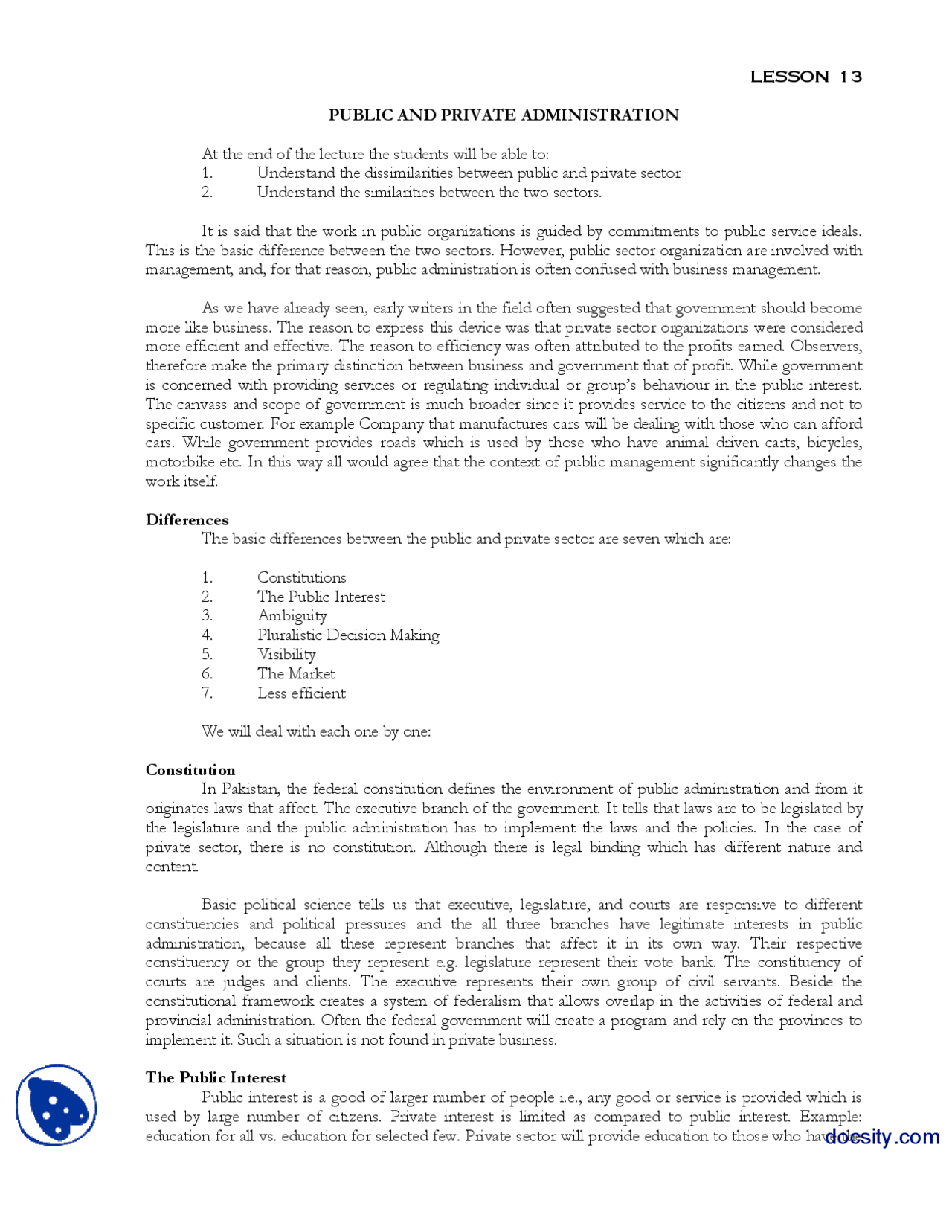 Public And Private Administration Introduction To Public Administration