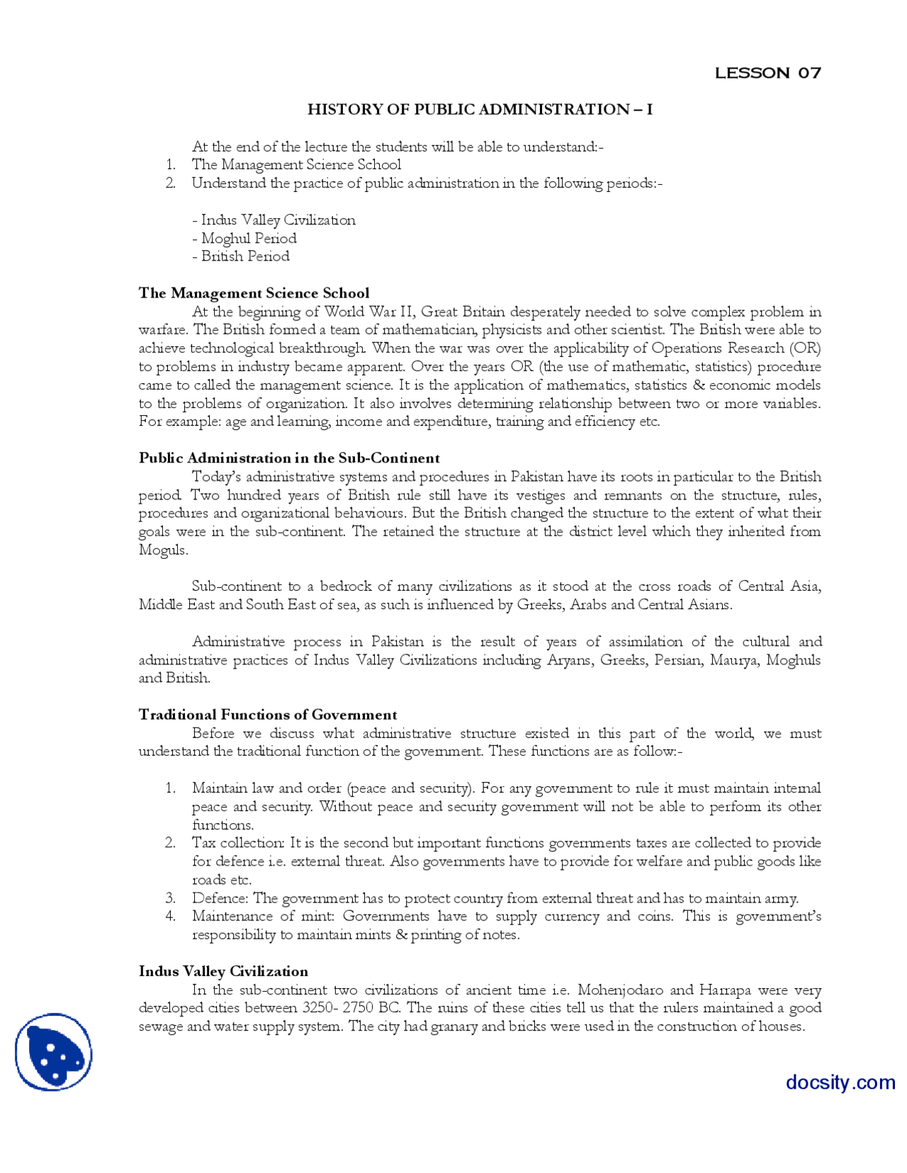 History Of Public Administration I Introduction To Public