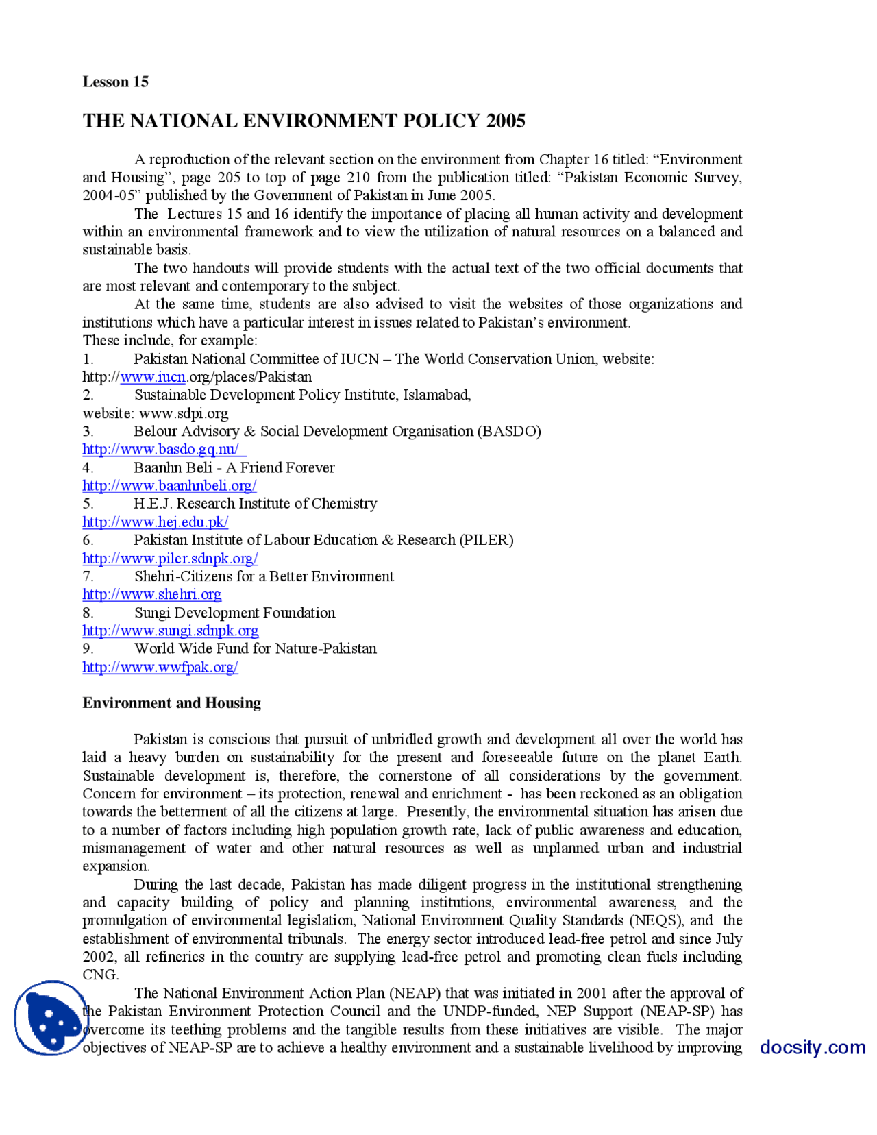 National Environment Policy Globalization Of Media Lecture Handout