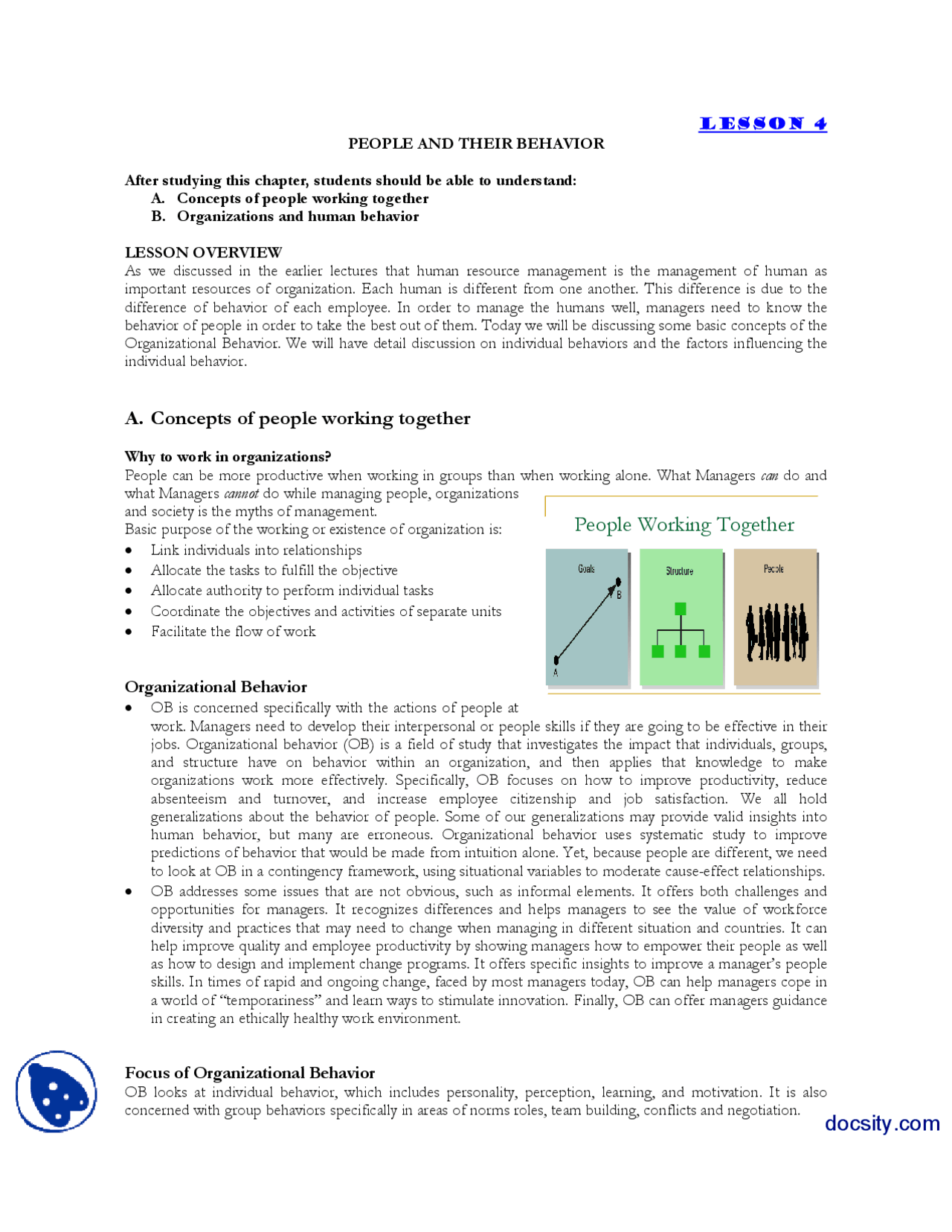 People And Their Behaviour Human Resource Managment Lecture Handout