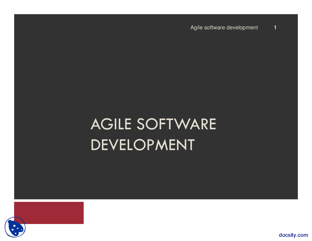 Agile Methods Software Engineering Lecture Slides Docsity