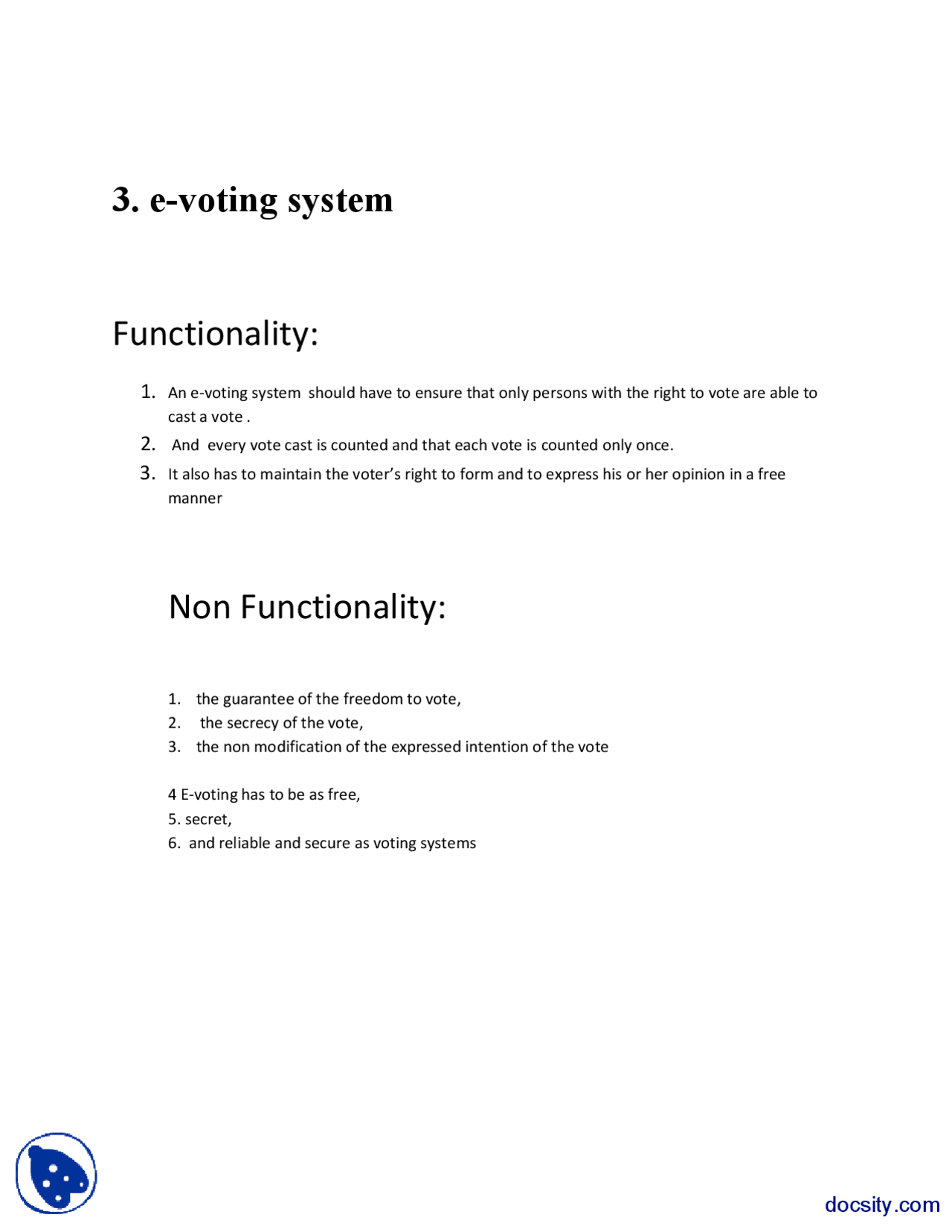 E Voting System Part 2 Basics Of Software Engineering Assignment And