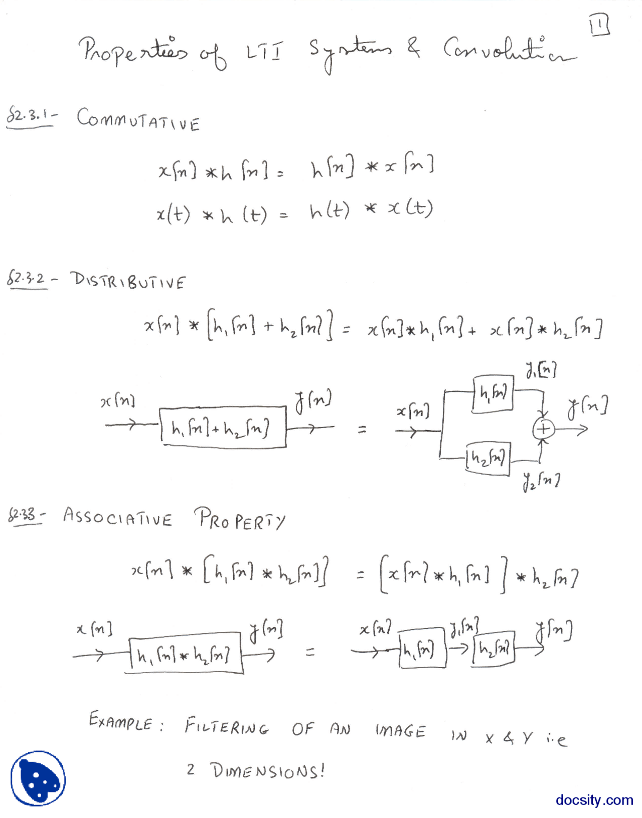 Lti Systems Signals And Systems Lecture Handout Docsity