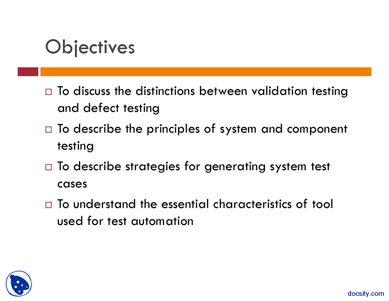 System Testing Software Engineering Lecture Slides Docsity