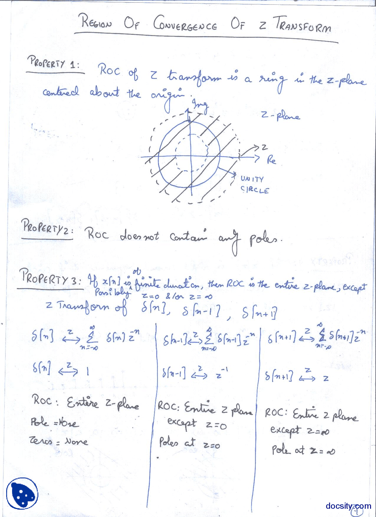 Region Of Convergance Of Z Transform Signals And Systems Lecture