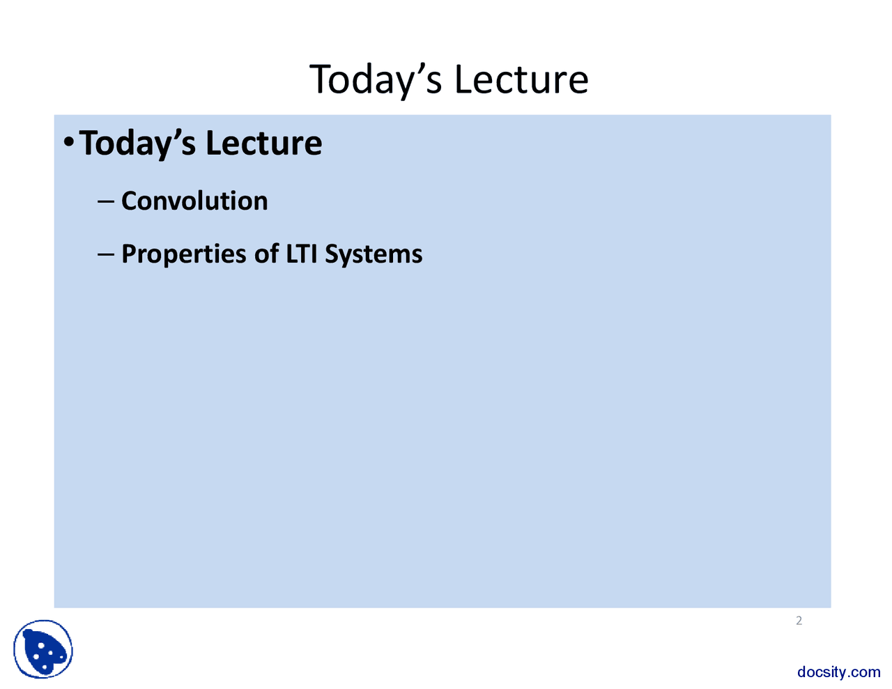 Properties Of Lti Systems And Convolution Signals And Systems Lecture