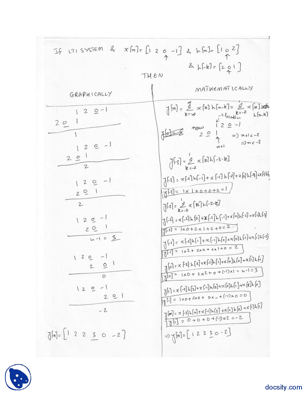 Equivalance of Graphical and Mathematicl Procedure for Convolution-Signal and Systems-Lecture ...