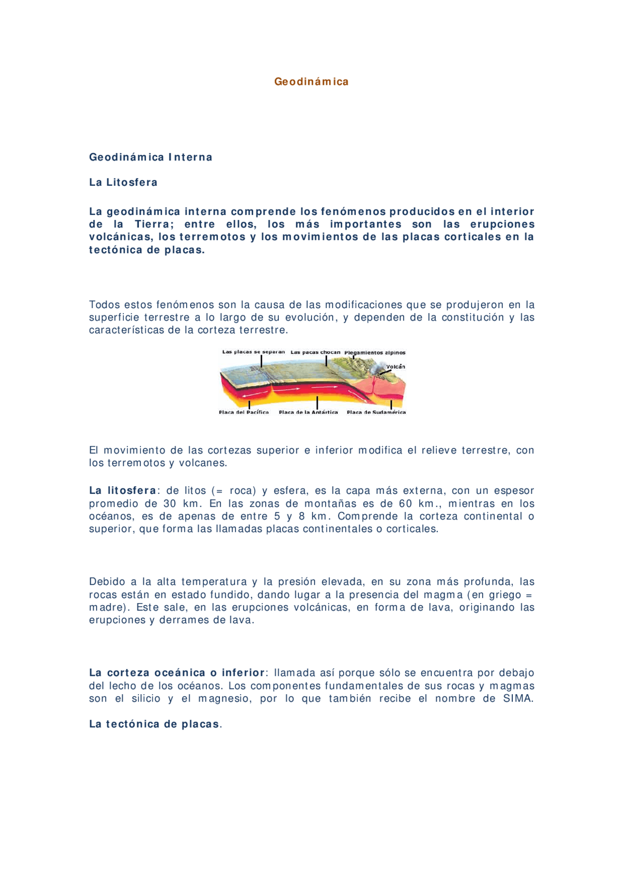 La Litosfera Apuntes Geodinámica Docsity