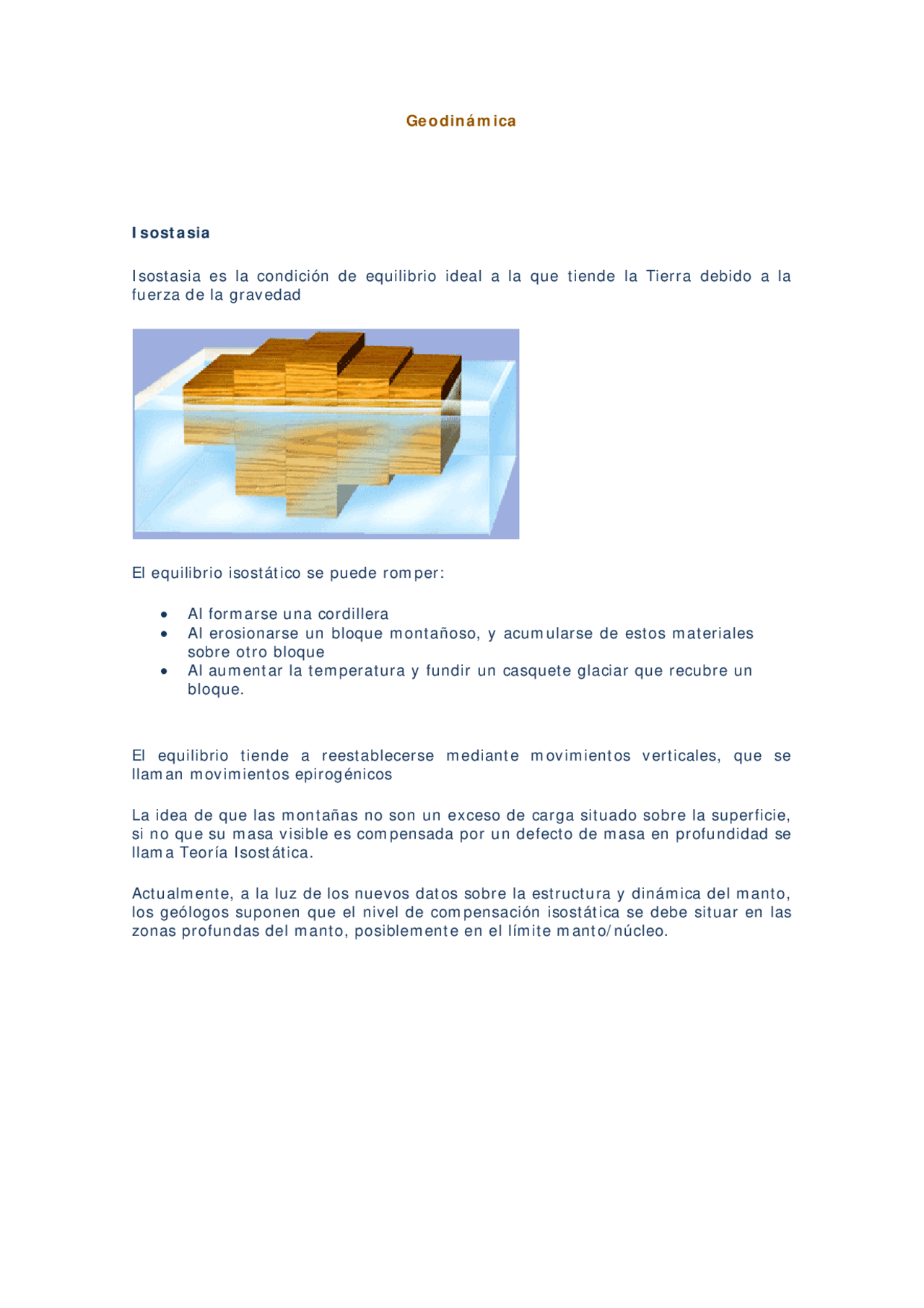 Isostasia Apuntes Geodinámica Parte 1 Docsity
