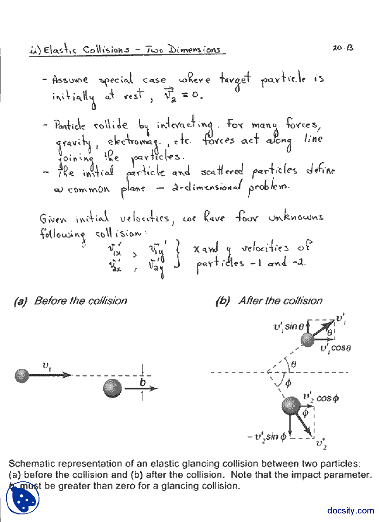 Elastic Collision-Physics-Lecture Notes | Study notes Physics | Docsity