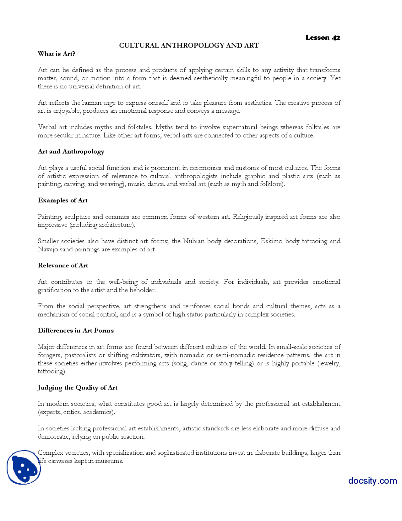 Cultural Anthropology and Art-Introduction to Cultural Anthropology ...