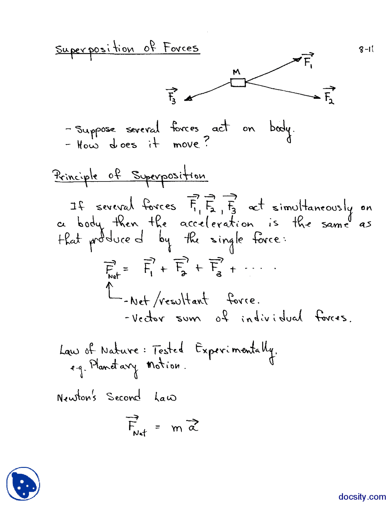 Superposition Physics Lecture Notes Docsity