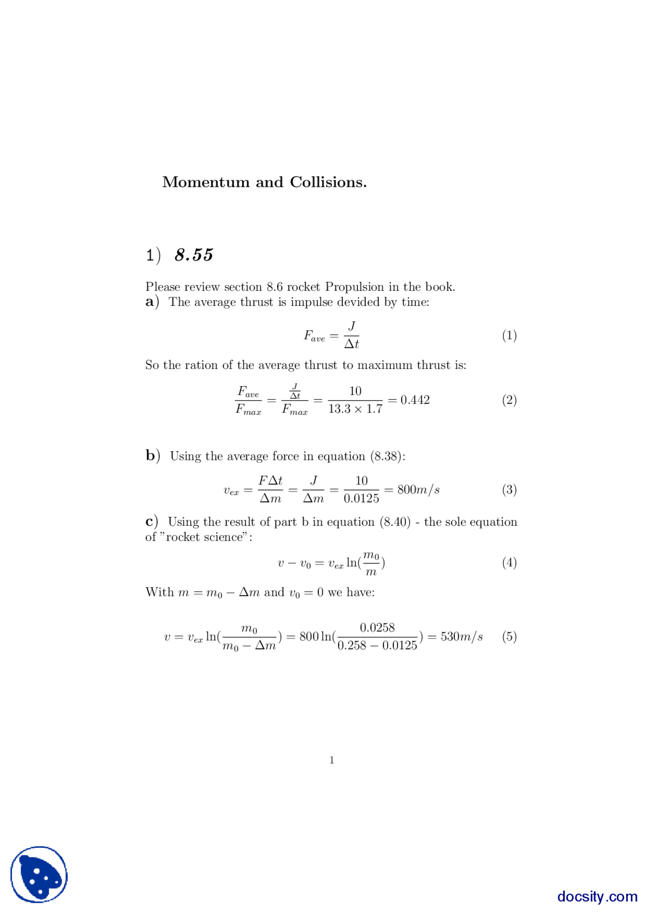 Momentum And Collisions Physics Dynamics Forces And Momentum