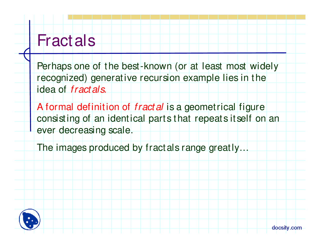 Fractals Stochastic Process Lecture Slides Docsity