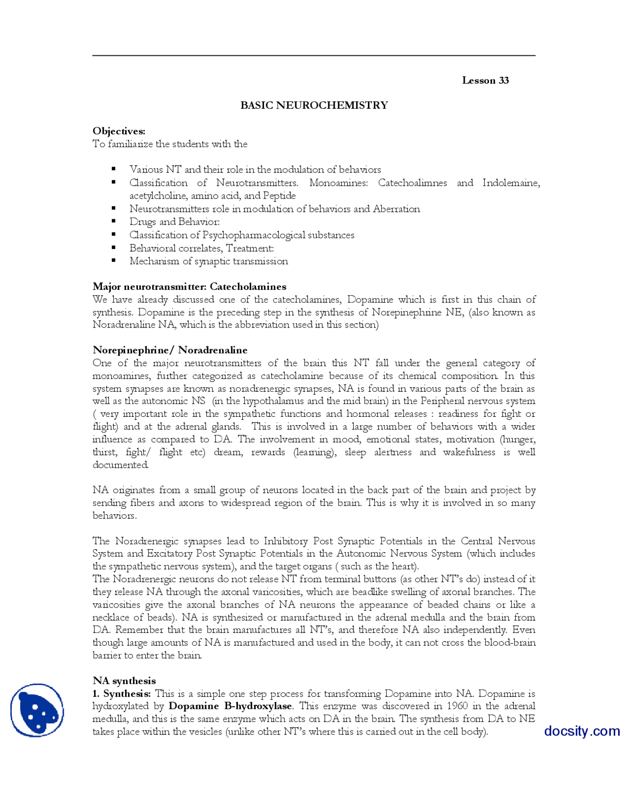 Basic Neuroanatomy 9 Neurological Basics Of Behaviour Handouts Docsity